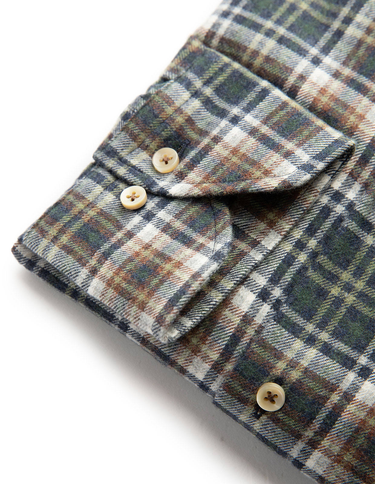 Slimline Shirt Luxury Flannel Checked Blue/Red/Green