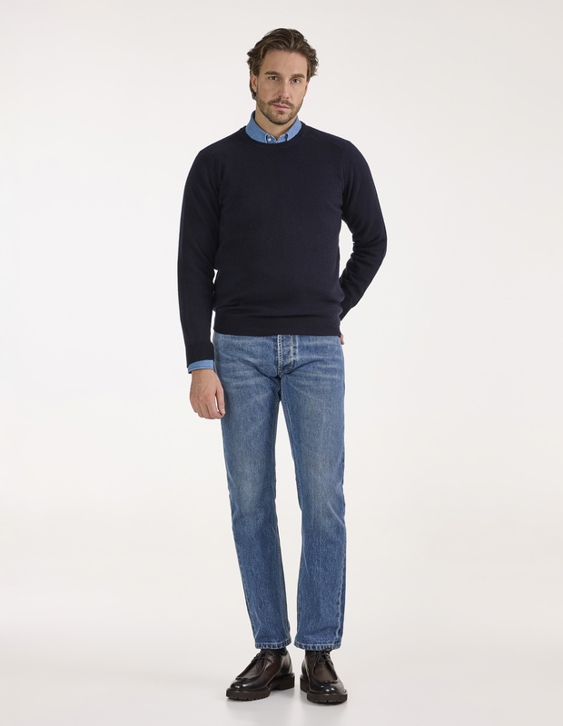 Lenzie Tröja Lammull Navy