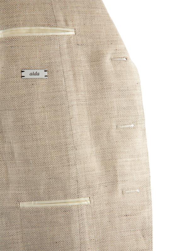 Aida Kavaj Linne Fiskbensmönster Beige 52